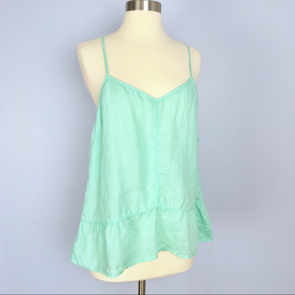 J. Crew Factory | Tops | J Crew Linen Cami Top Tank Top Mint Green ...